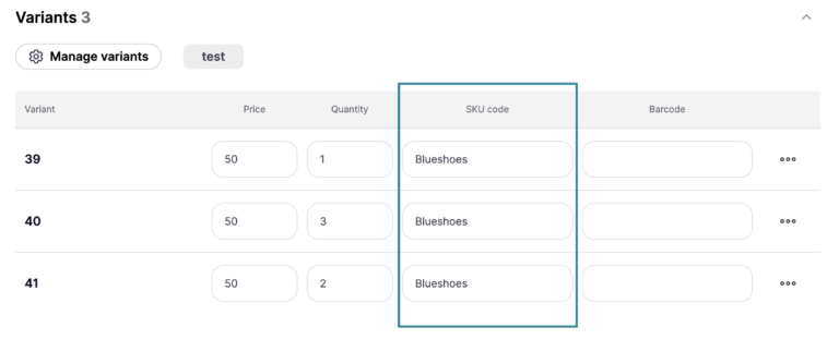 Solve eBay duplicate custom variation label error. ErrorCode: 21916585